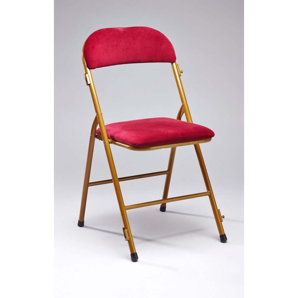 Chaise velours rouge
